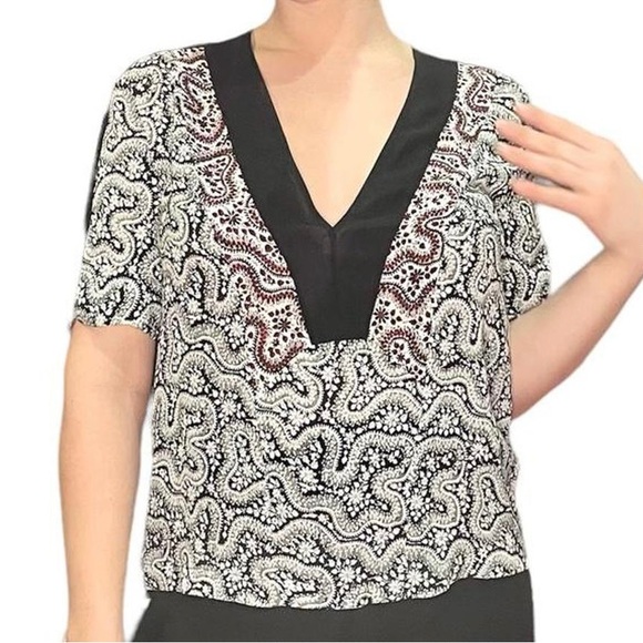 A.L.C. | Tops | Alc Frank Floral Blouse In White And Blue P346 | Poshmark